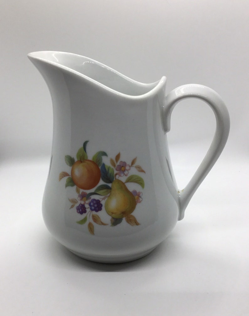 Vintage BIA Cordon Bleu 32oz Porcelain Pitcher Floral & Fruit - Etsy