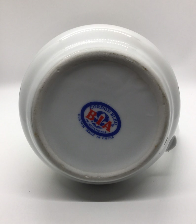 Vintage BIA Cordon Bleu 32oz Porcelain Pitcher- Floral & Fruit Design ...