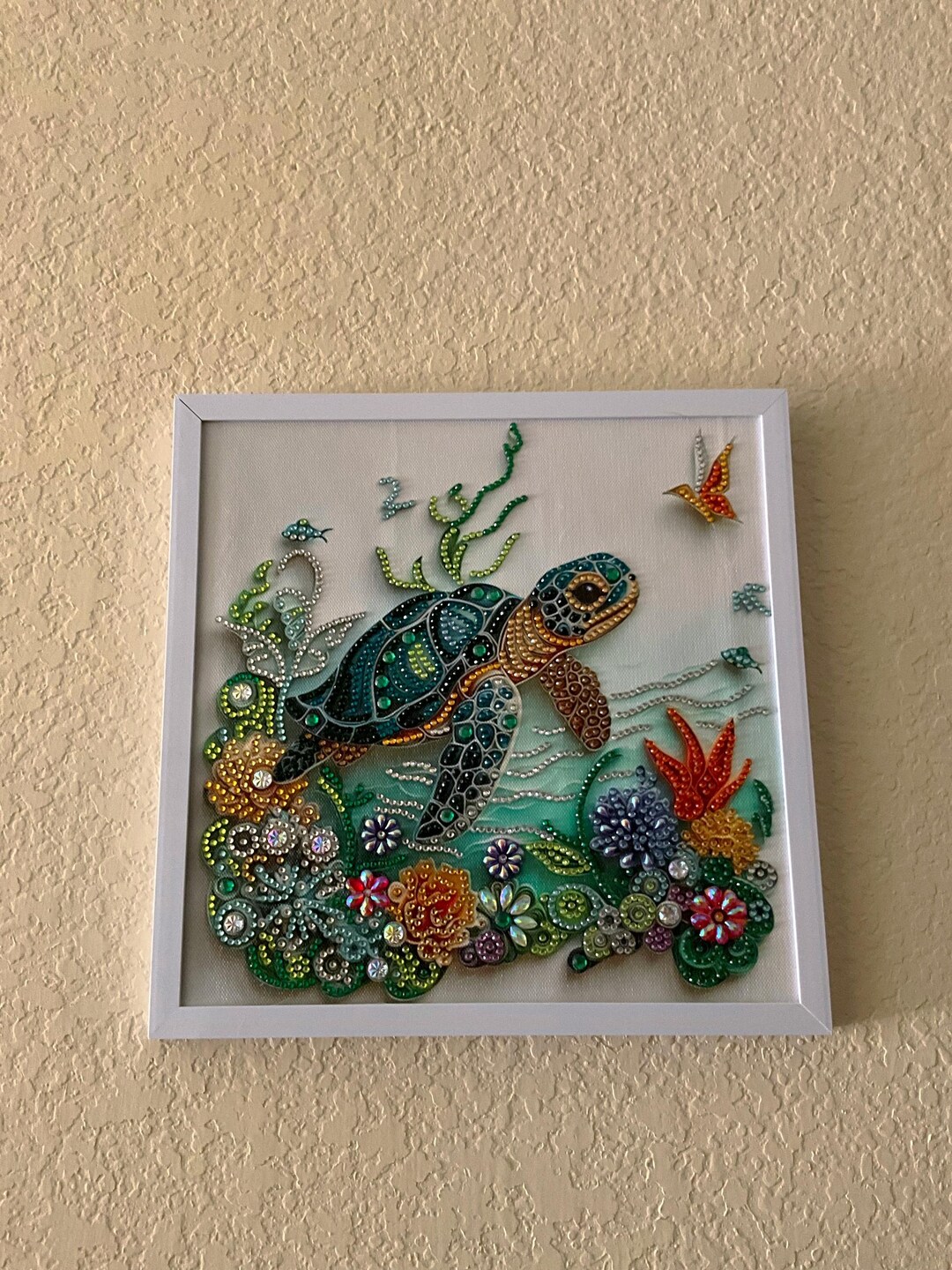 10x10 Completed and Framed Sea Turtle Diamond Art Painting - Etsy