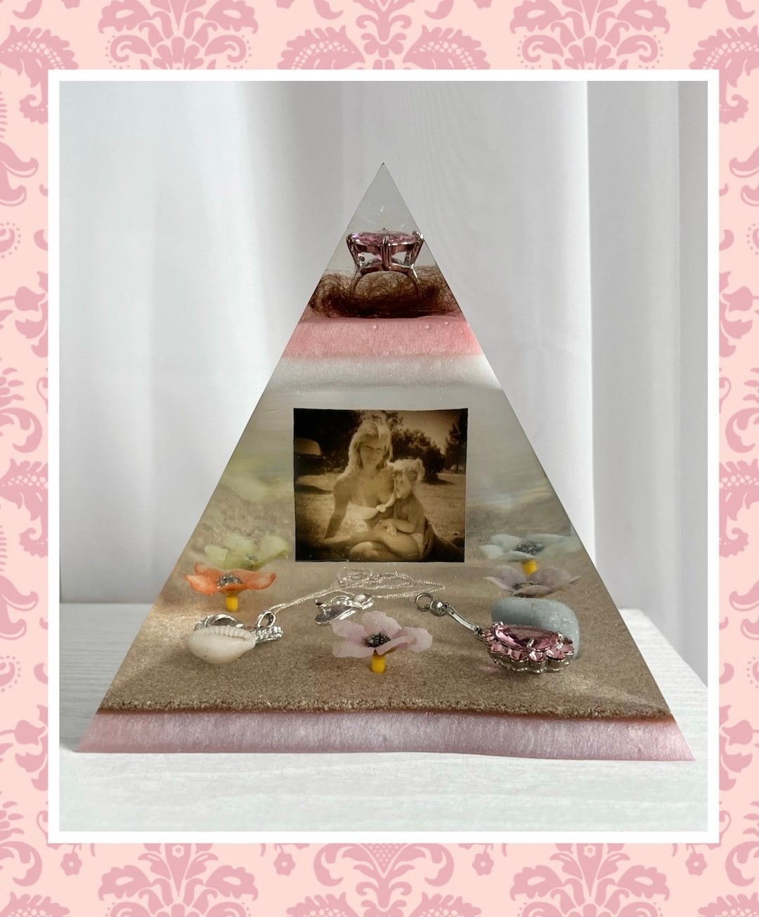 Custom Cremation Ashes Memorial Pyramid Keepsake Resin Pyramid - Etsy