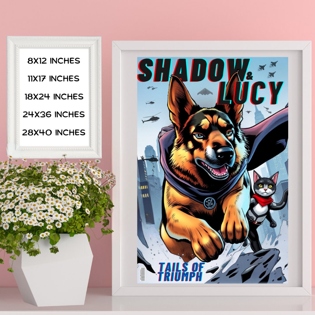 Personalized Pet Comic Book Poster Custom Pet Wall Art Unique Pet ...