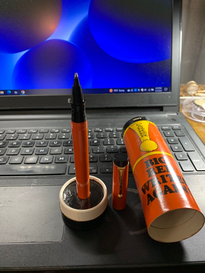 Parker BIG RED Pen Soft Tip Felt Tip Gold Filled Trim NOS in - Etsy