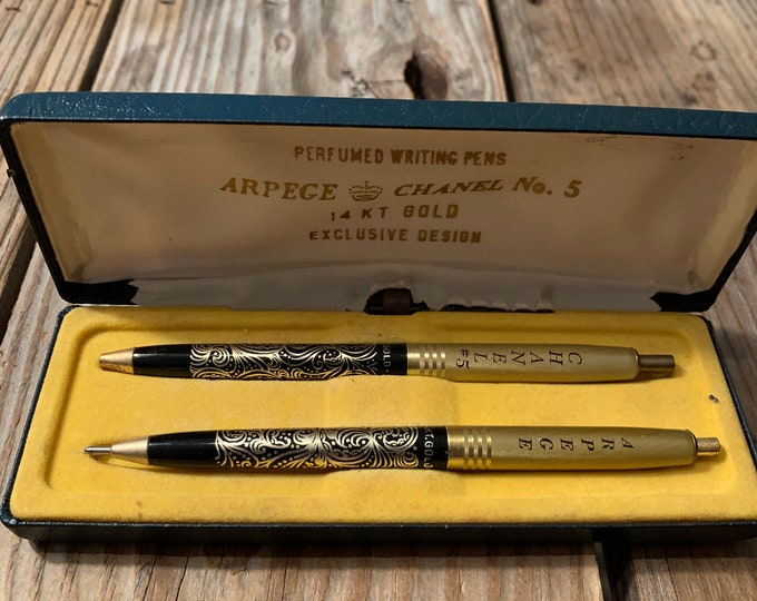 AUTHENTIC Arpege Chanel No 5 Solid 14K Gold Filigree Perfume Writing ...
