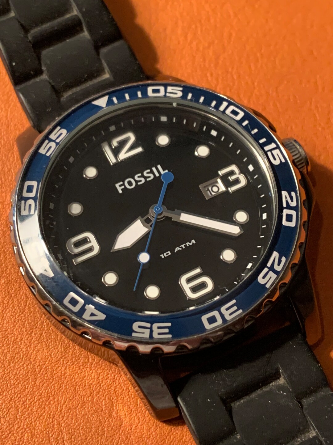 FOSSIL Quartz Divers Watch Huge Dial Not Working Needs Battery - Etsy