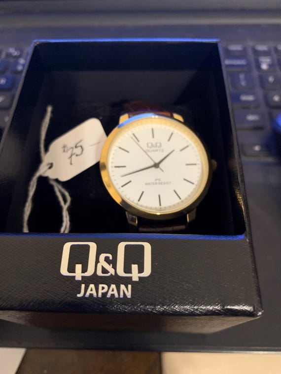 New Old Stock Q&Q Japan made quartz mens wristwatch N… - Gem