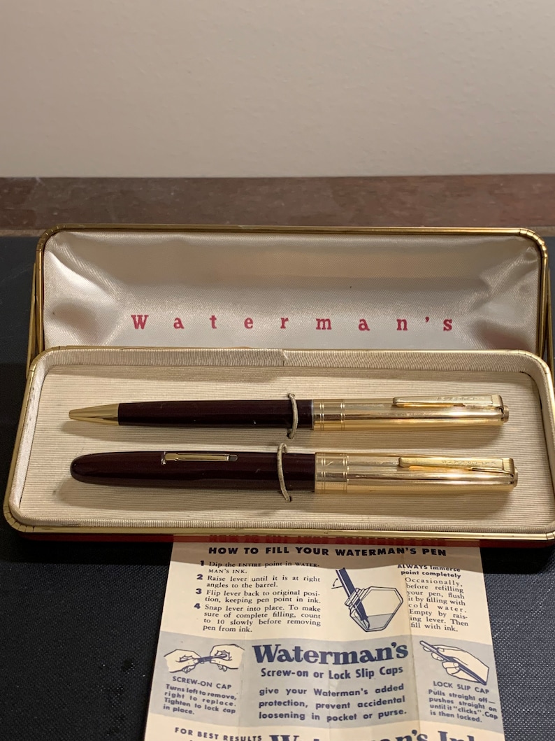 Waterman's Fountain Pen Set Mint in the Box Undipped - Etsy