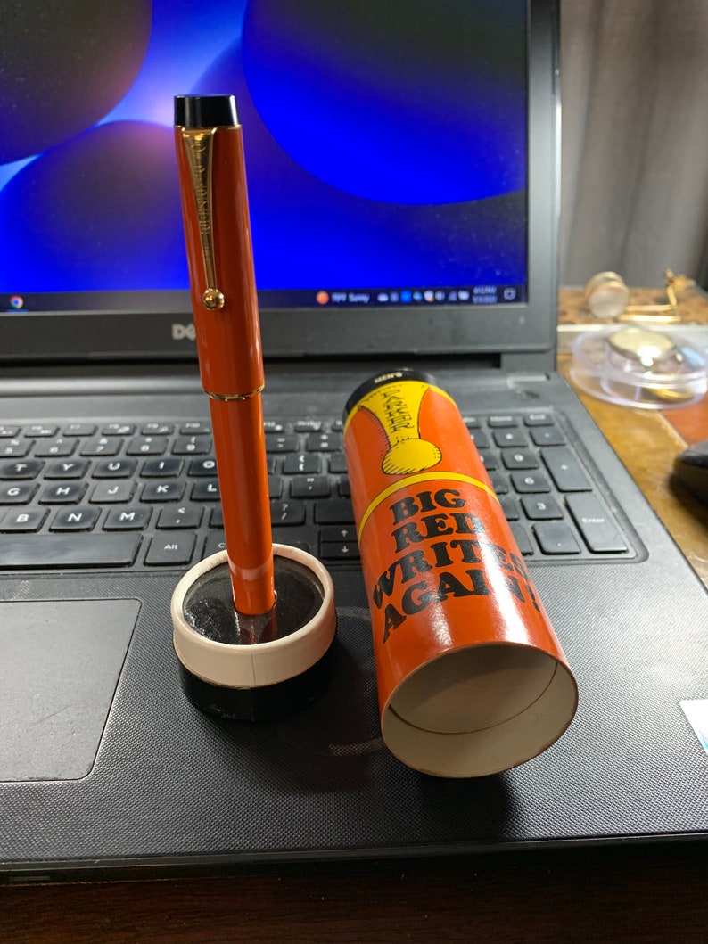 Parker BIG RED Pen Soft Tip Felt Tip Gold Filled Trim NOS in - Etsy