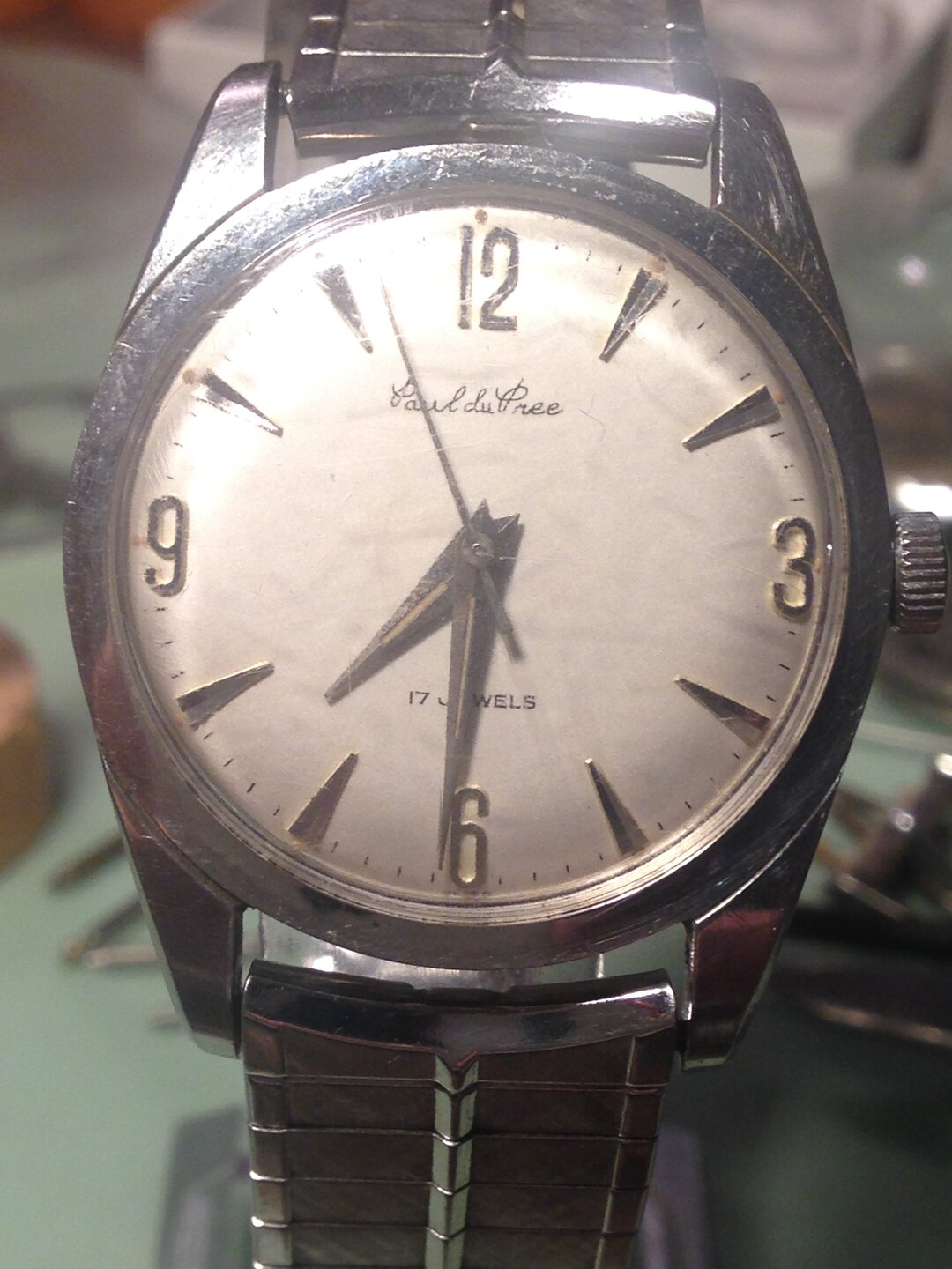 Vintage Paul Du Pree Swiss Made Mens Watch: 1960s Stainless Steel ...