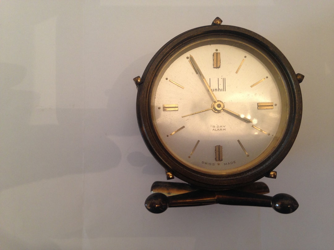 DUNHILL Ca 1930's Extremely Rare 8 Day Alarm Clock Made in Switzerland ...