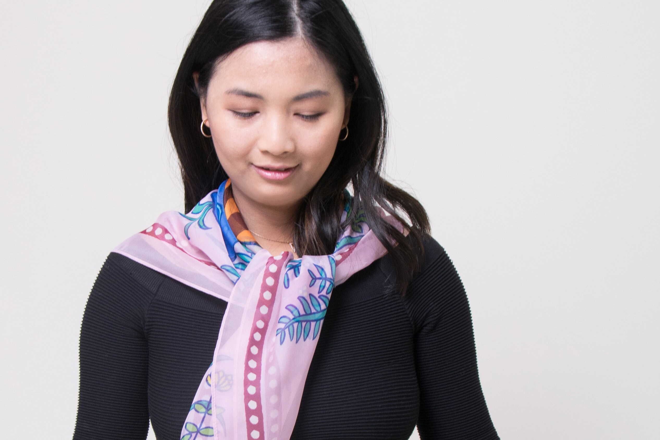 Tiger and Plant Scarf. Nature Wild Flower Heart Square - Etsy