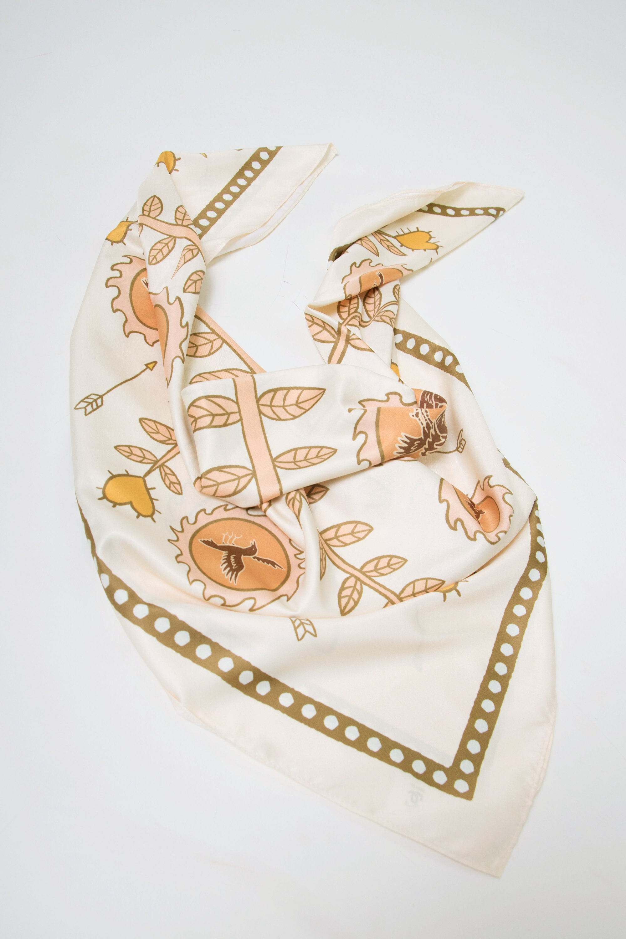 The Golden Crow Polyester Scarf. Sun and Tree. Yellow Scarf. Gift for ...