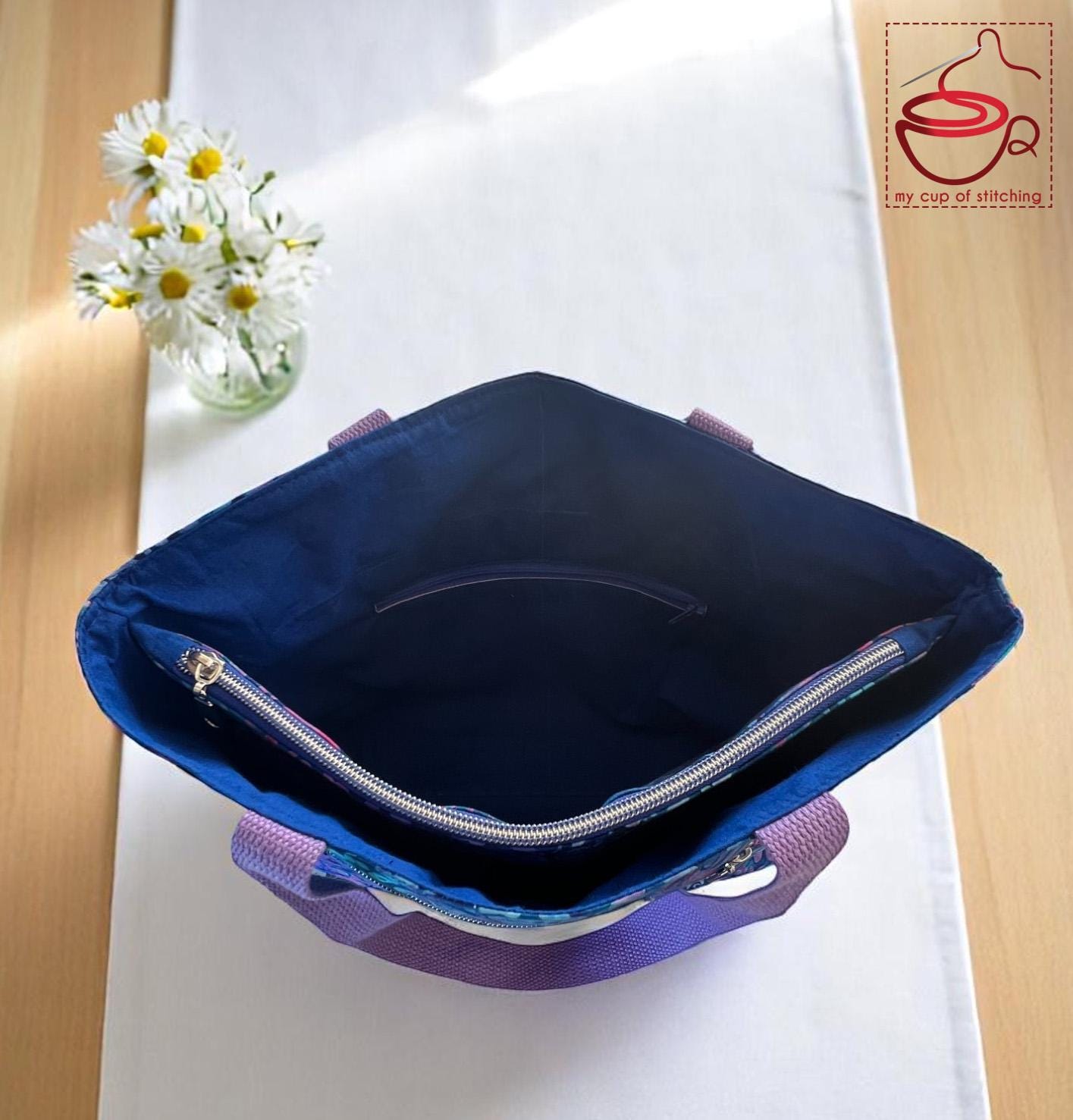 Tote Bag With Zipper Pouch Divider - Sewing Tutorial, Instant Download ...