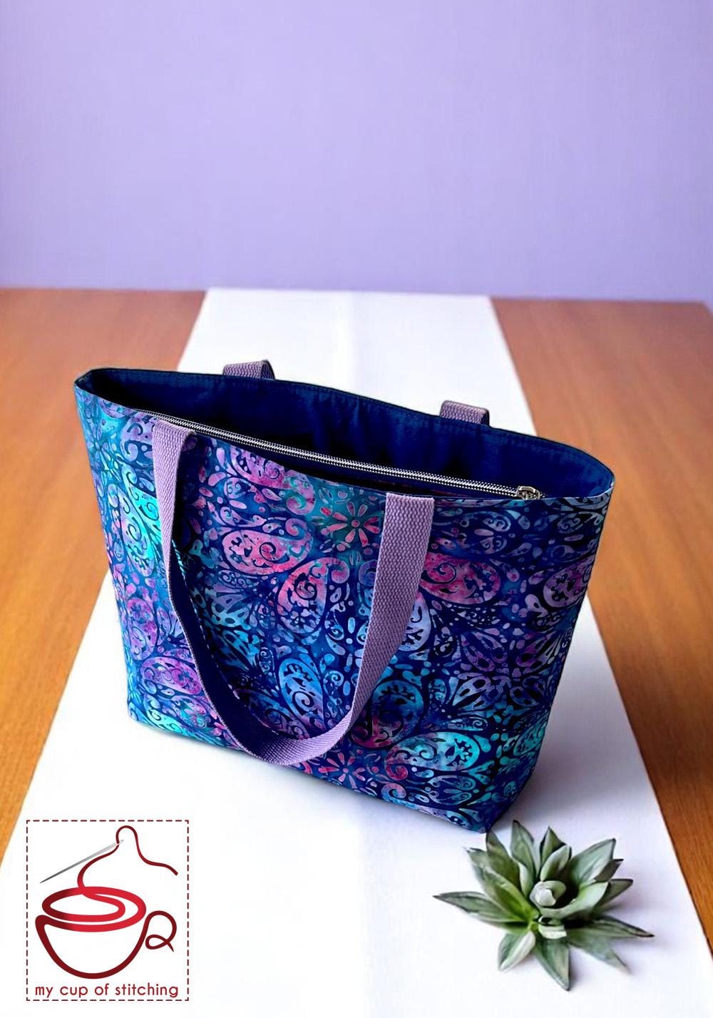 Tote Bag With Zipper Pouch Divider - Sewing Tutorial, Instant Download ...