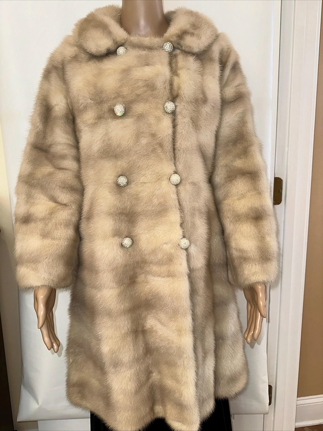 Beautiful Vintage Beige MINK Fur Jacket Coat Nelson Furs Fits Women's ...