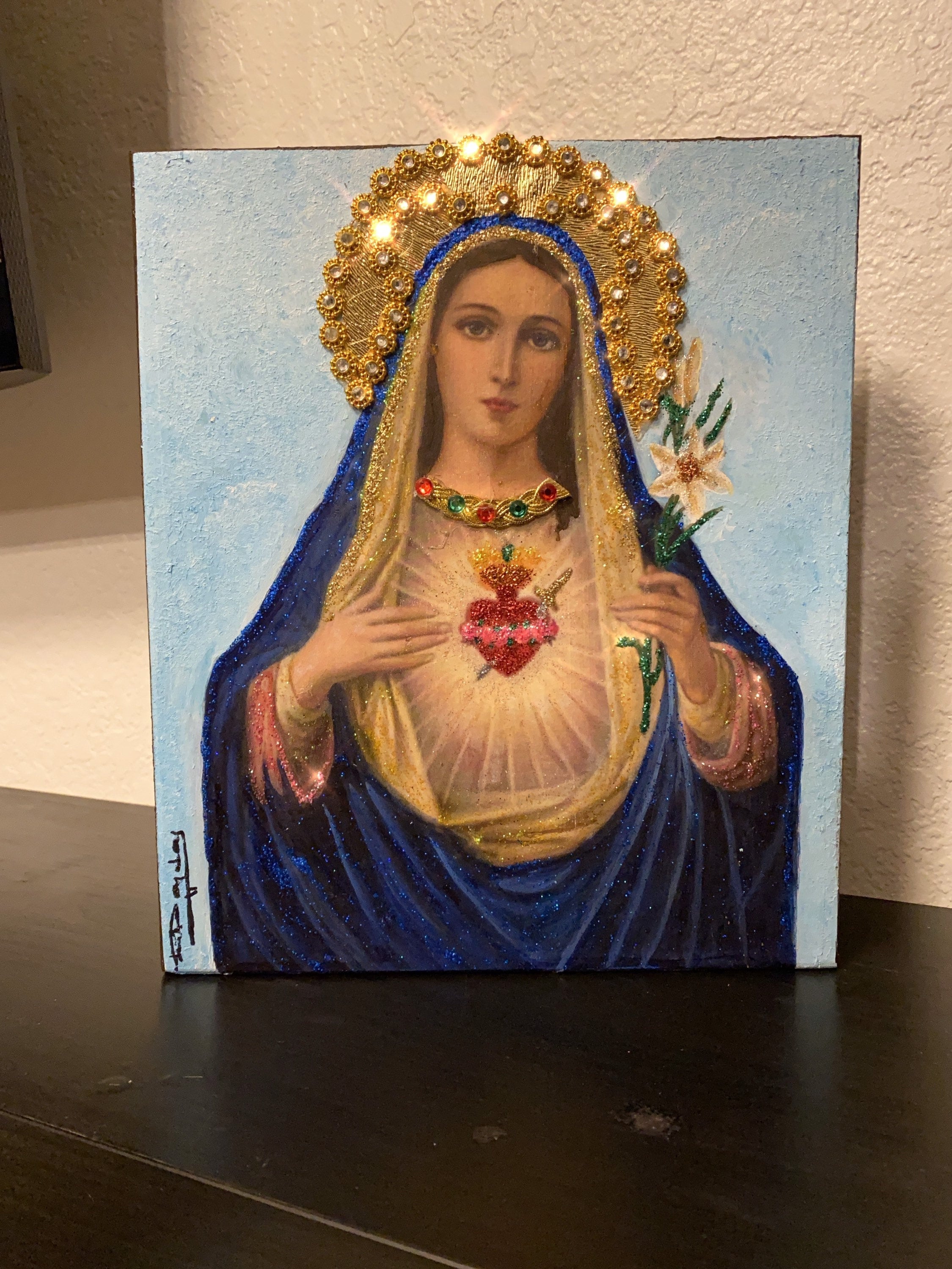 Immaculate Heart of Mary Inmaculado Corazón De María with Clear Epoxy ...