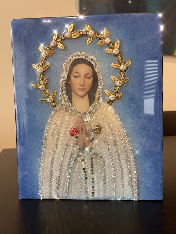 Virgin of the Mystic Rose. Virgen De La Rosa Mistica with - Etsy