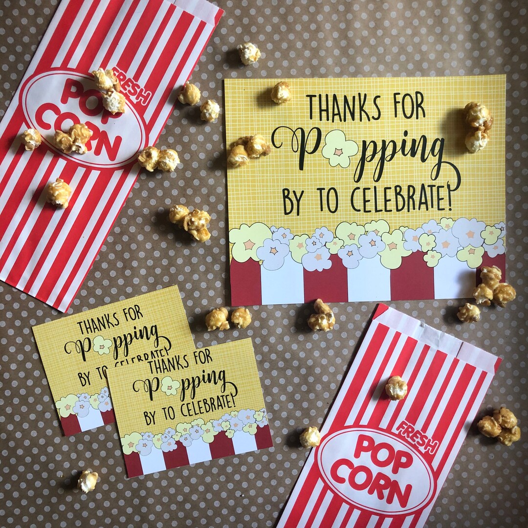 Instant Download Thanks for Popping by Sign & Favor Tags - Etsy