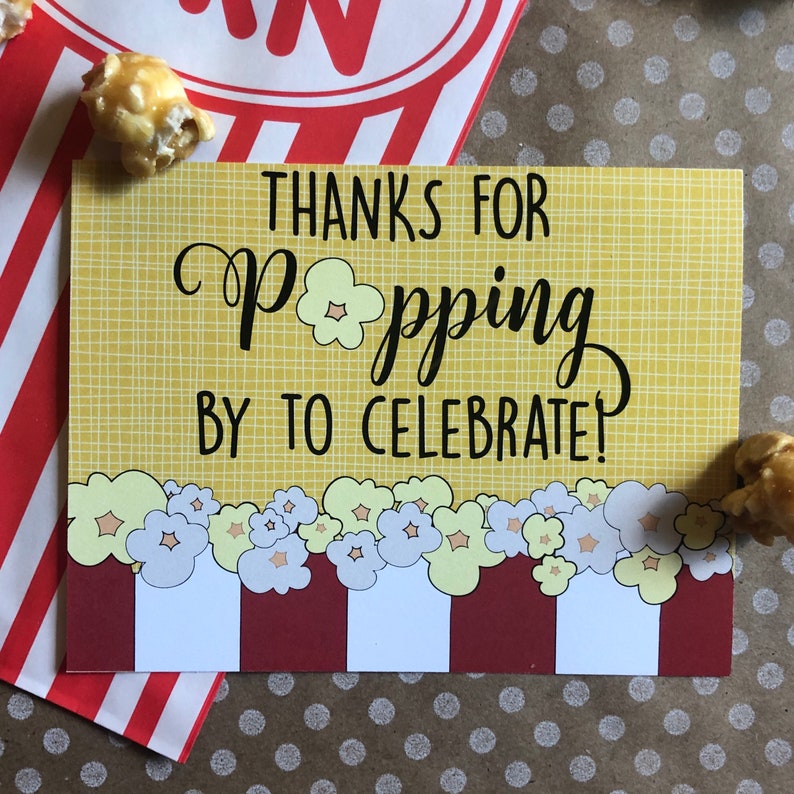 Instant Download Thanks for Popping by Sign & Favor Tags - Etsy
