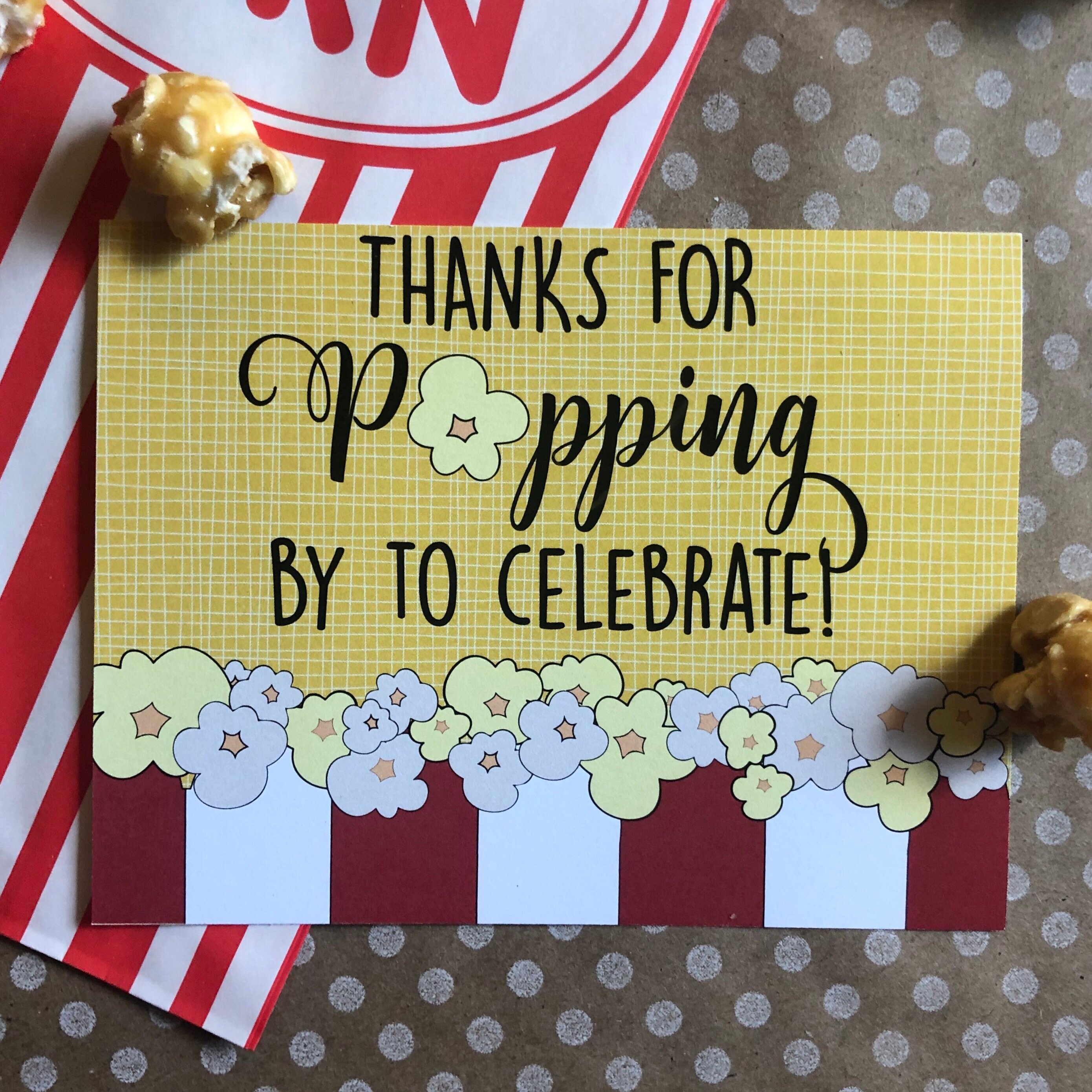 Instant Download Thanks for Popping by Sign & Favor Tags - Etsy