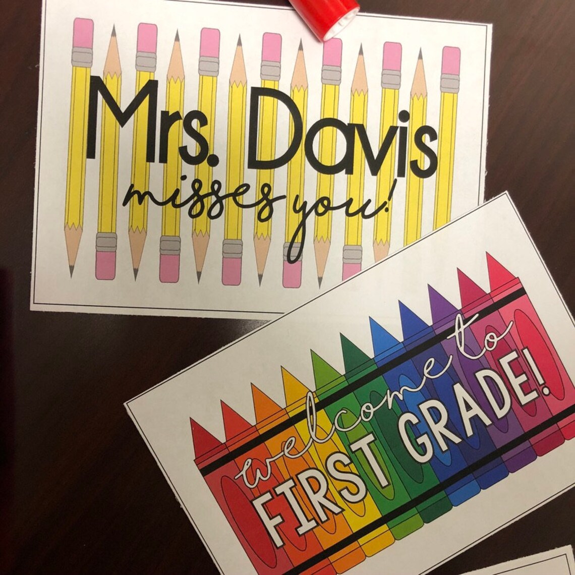 Custom Teacher Name Misses You Postcard Virtual Learning - Etsy Hong Kong