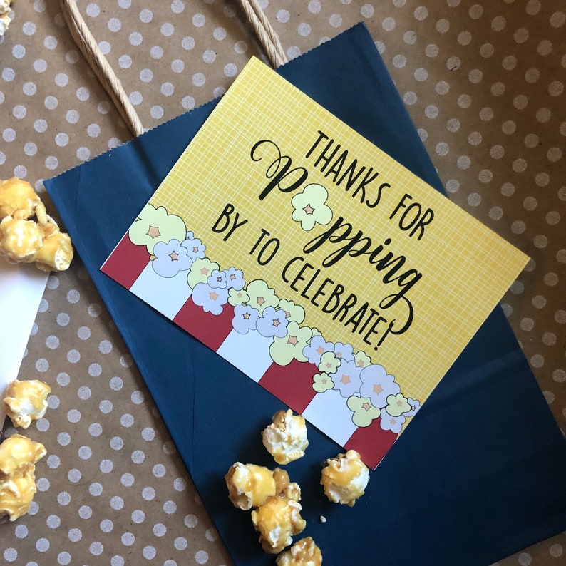 Instant Download Thanks for Popping by Sign & Favor Tags - Etsy