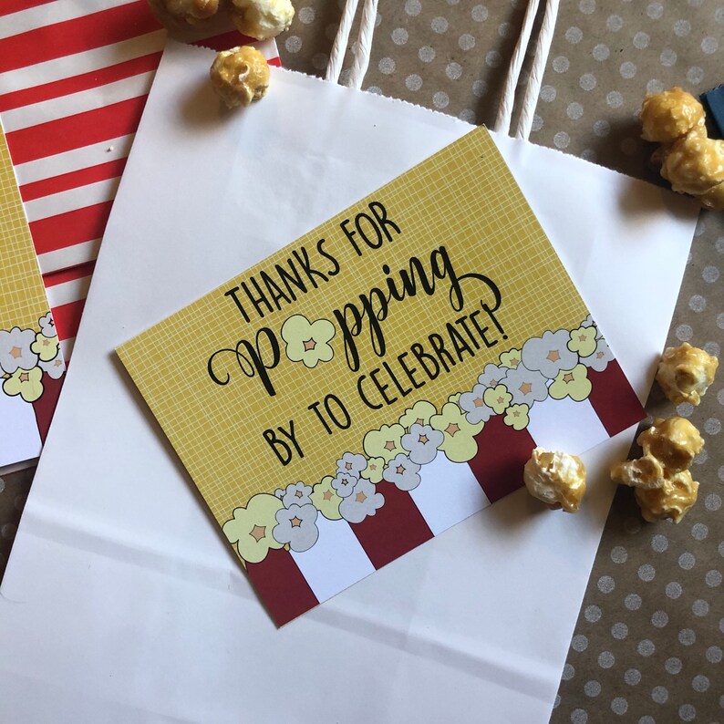 Instant Download Thanks for Popping by Sign & Favor Tags - Etsy