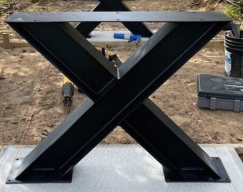 X-frame Center Beam Steel Table Legs 3x2 Steel | Etsy
