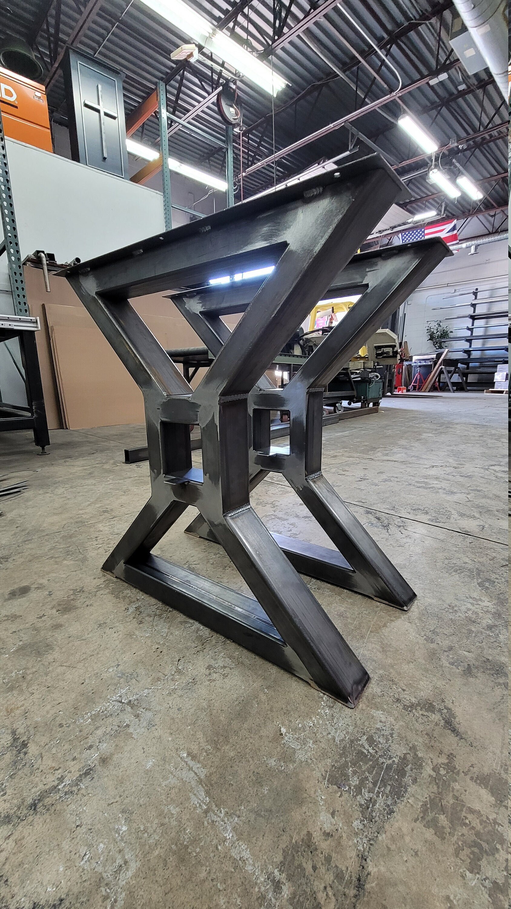 X-frame Center Beam Steel Table Legs 3"x2" Steel Rectangle Tubing - Etsy