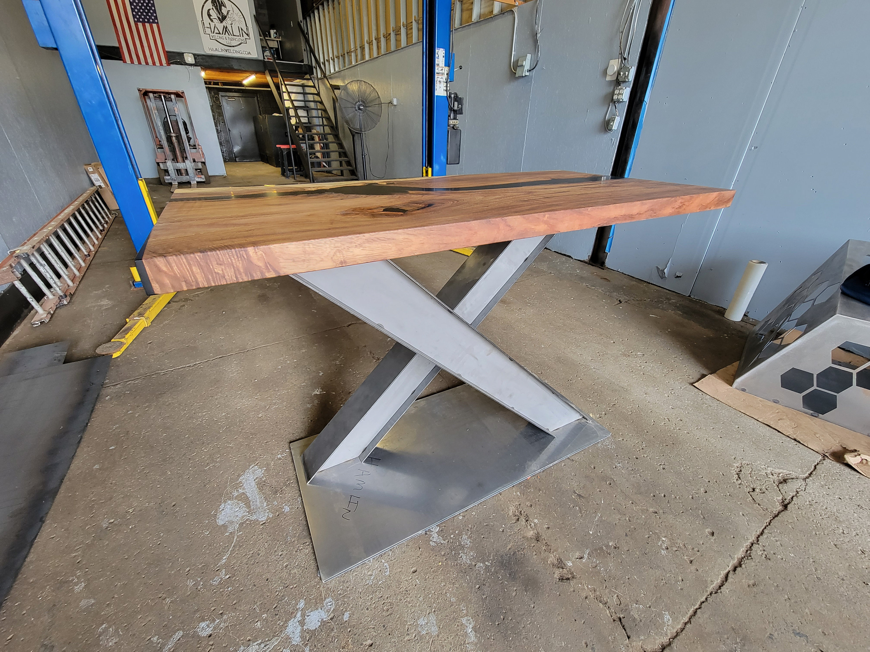 Heavy Industrial I Beam X Pedestal Base — Hamlin Welding & Fabricating