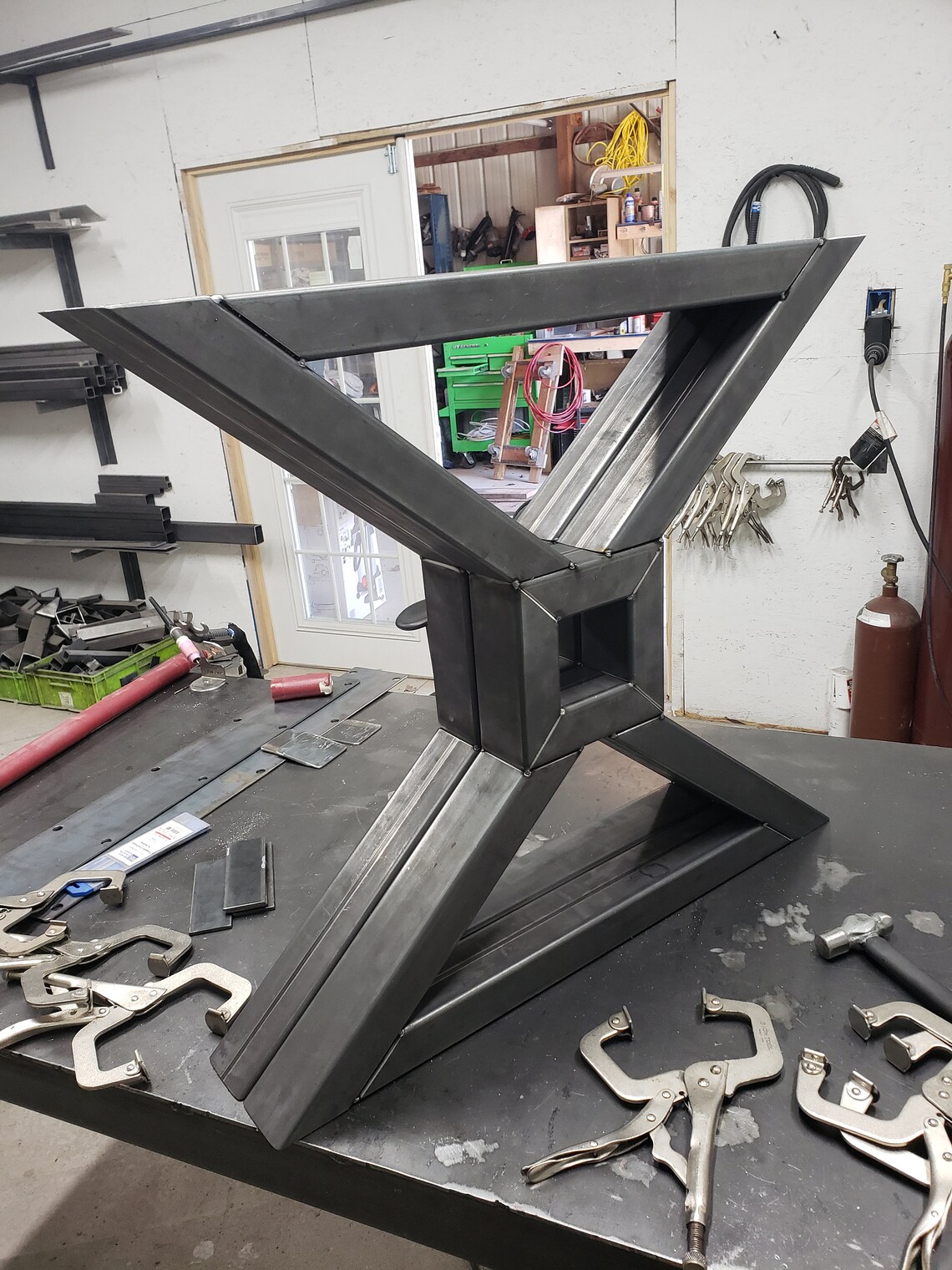 X-frame Center Beam Steel Table Legs 3x2 Steel | Etsy