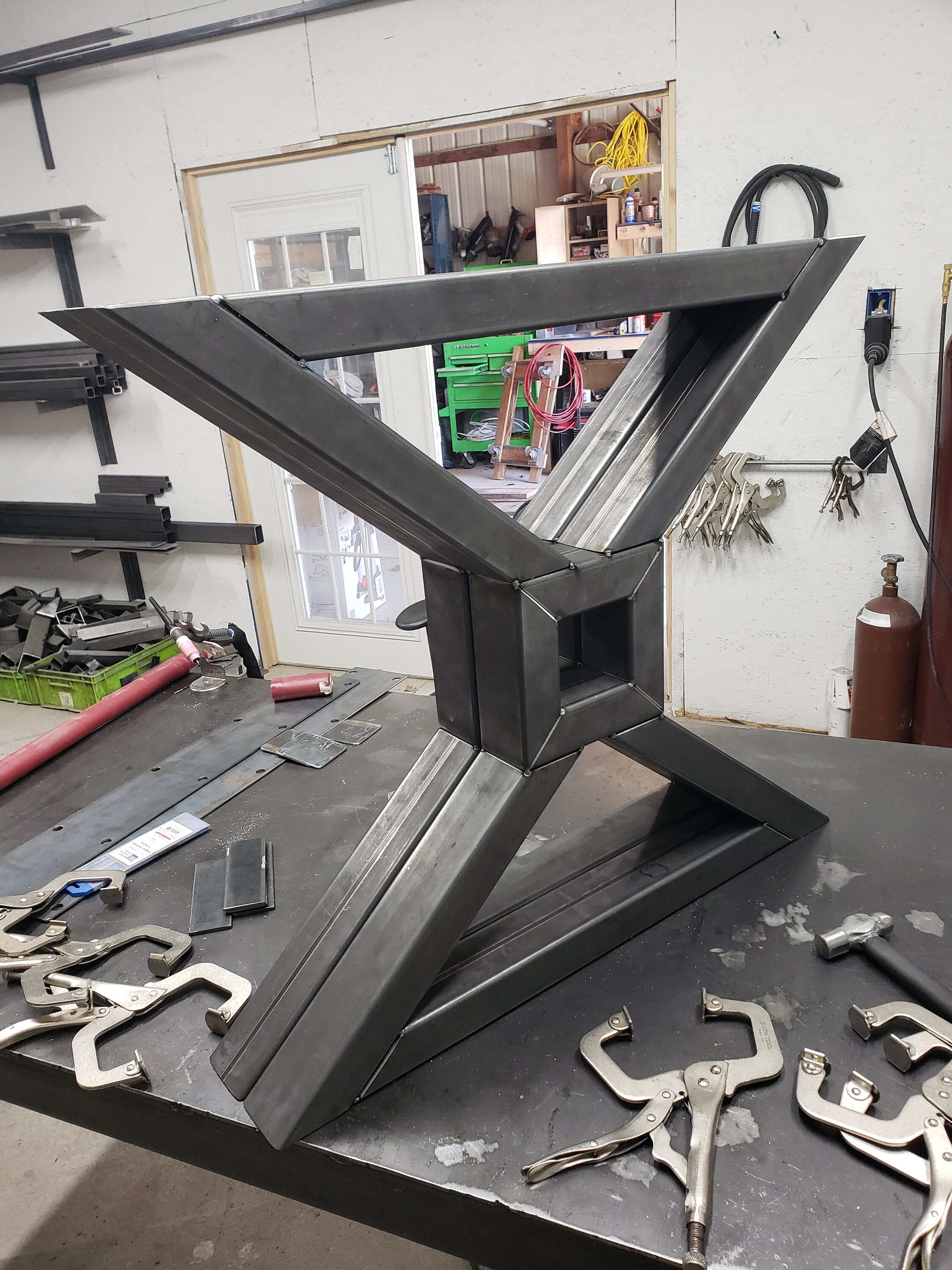 X-frame Center Beam Steel Table Legs 3x2 Steel | Etsy
