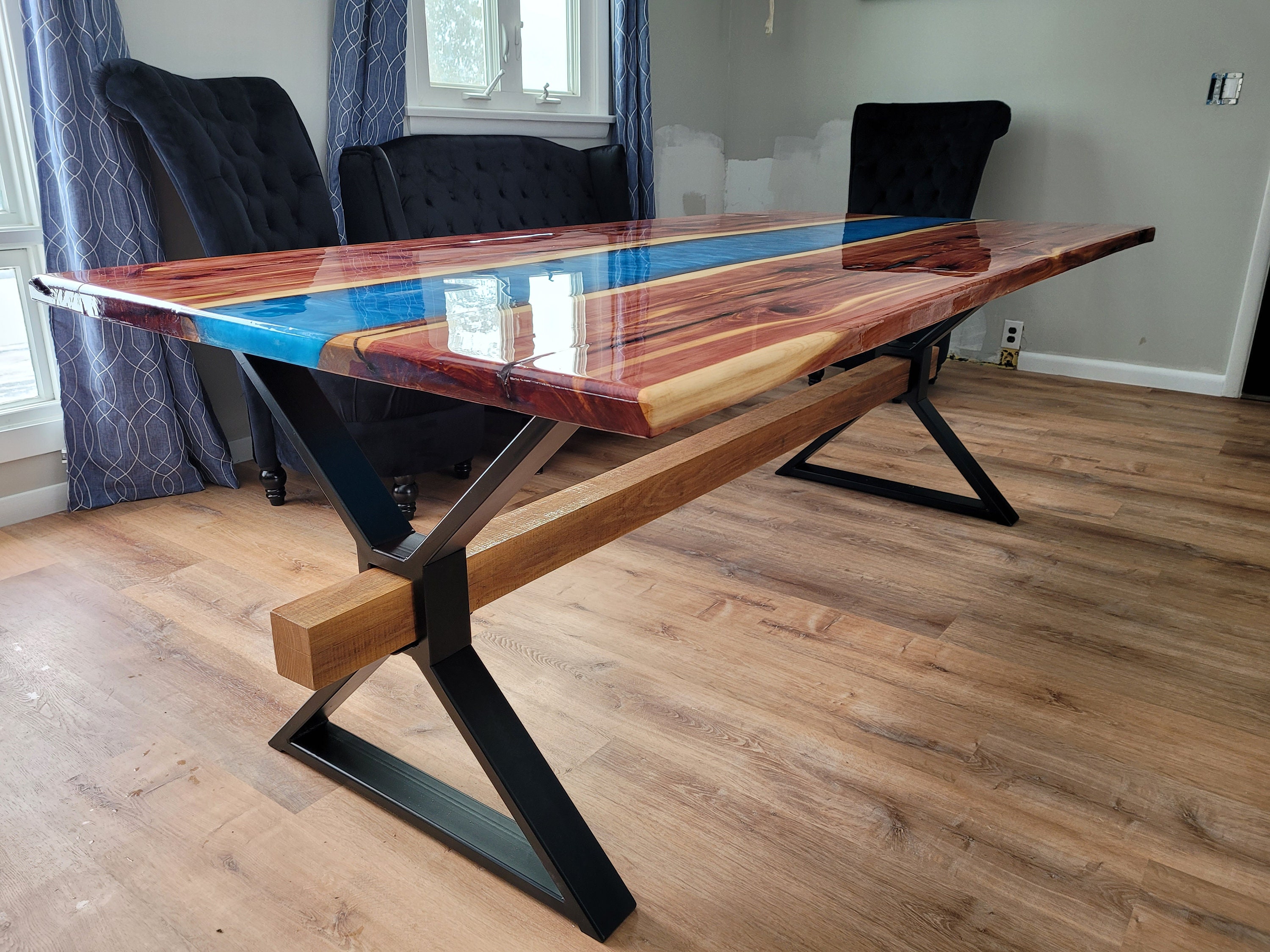 Custom Epoxy River Tables With Steel Bases MADE IN USA | Etsy