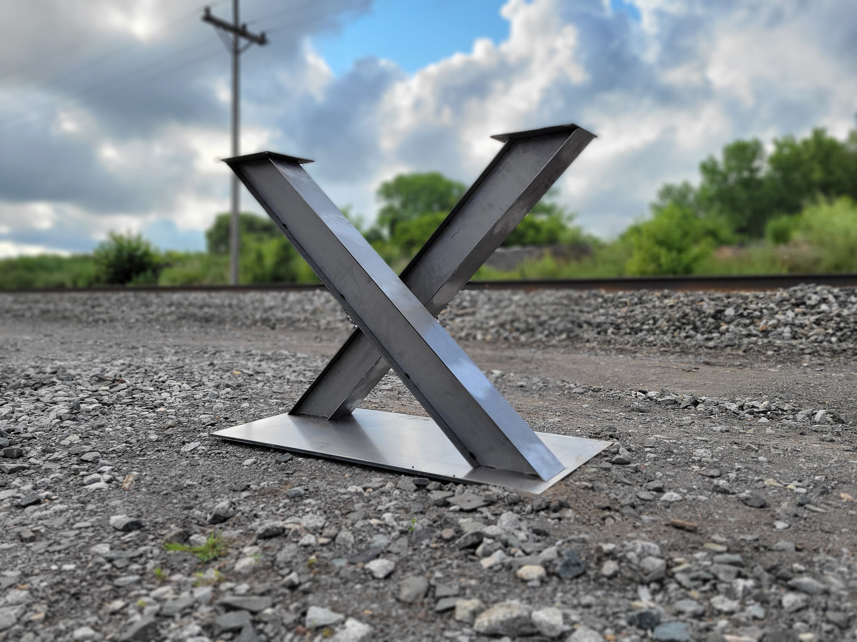 Heavy Industrial I Beam X Pedestal Base — Hamlin Welding & Fabricating