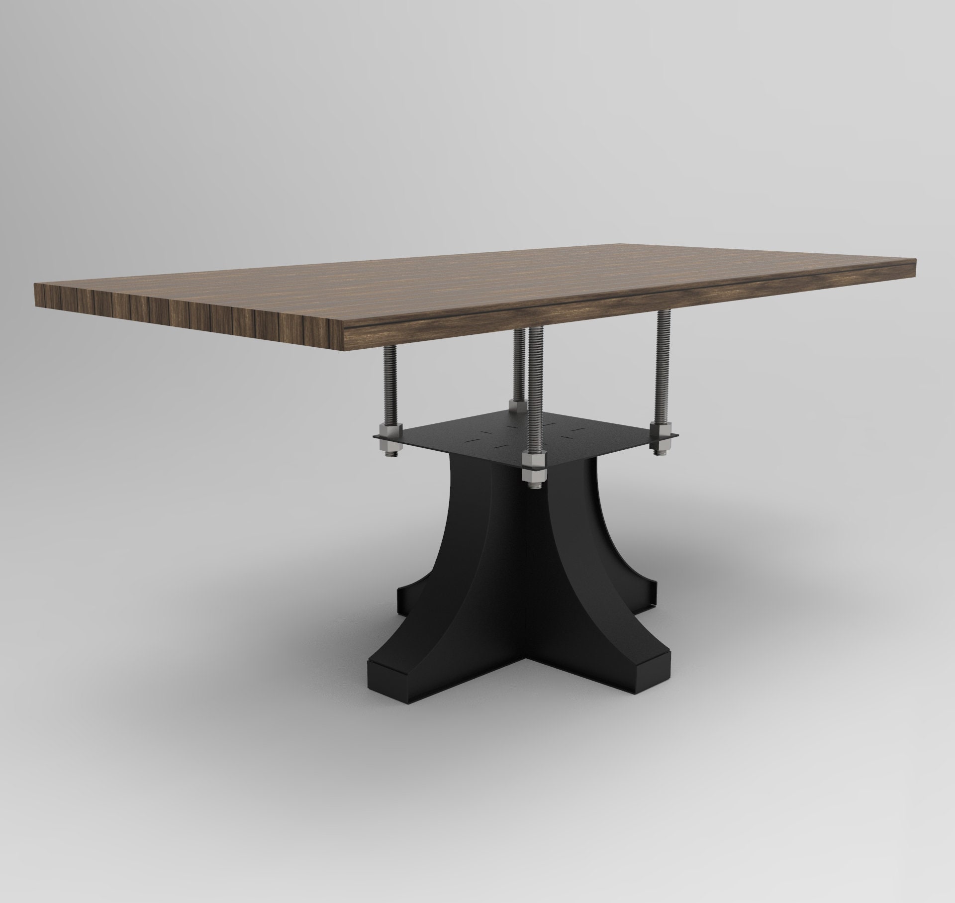 Industrial Style Steel Cantilever Table Base — Hamlin Welding & Fabricating