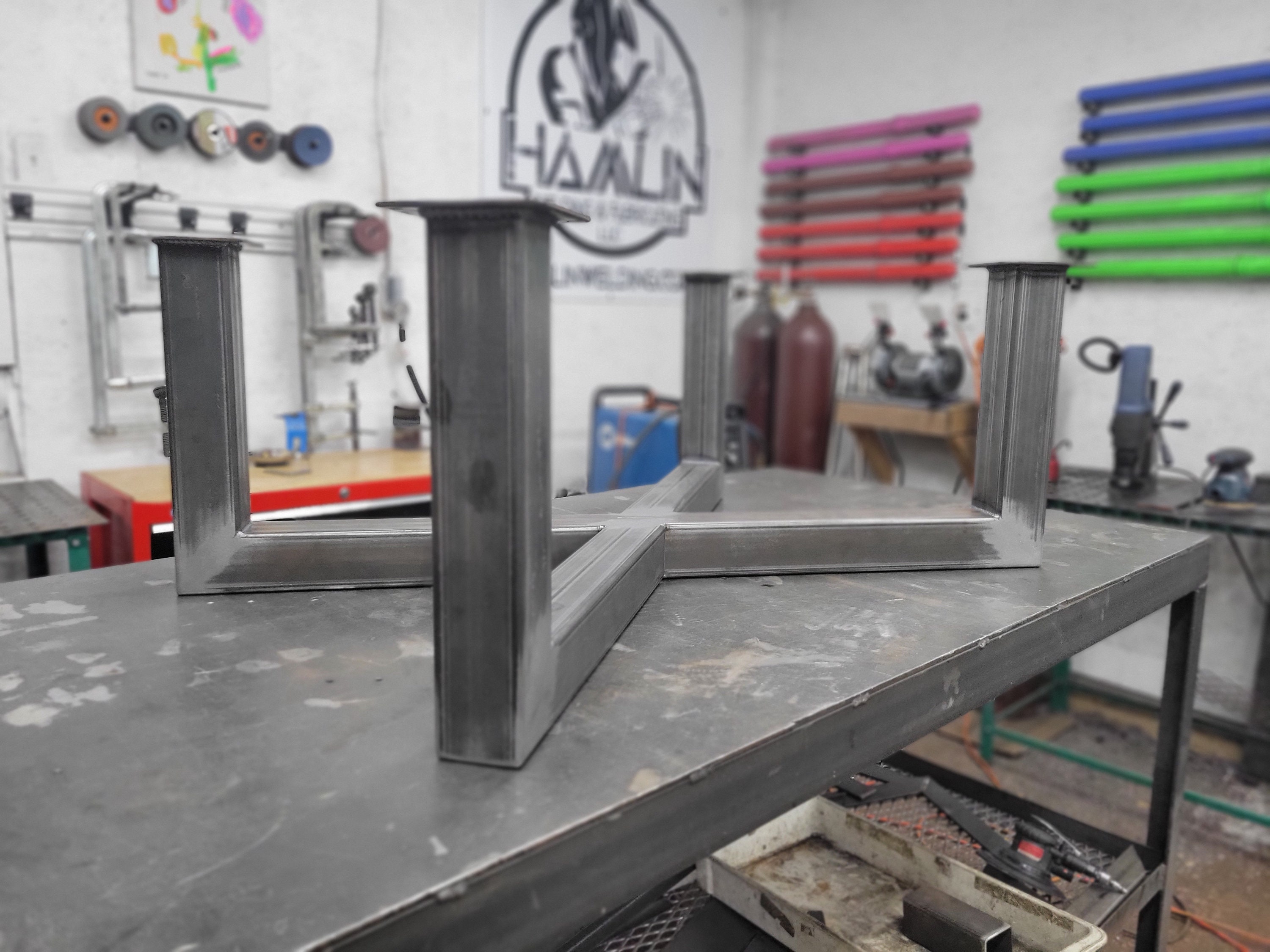 Cross X Pedestal Base — Hamlin Welding & Fabricating