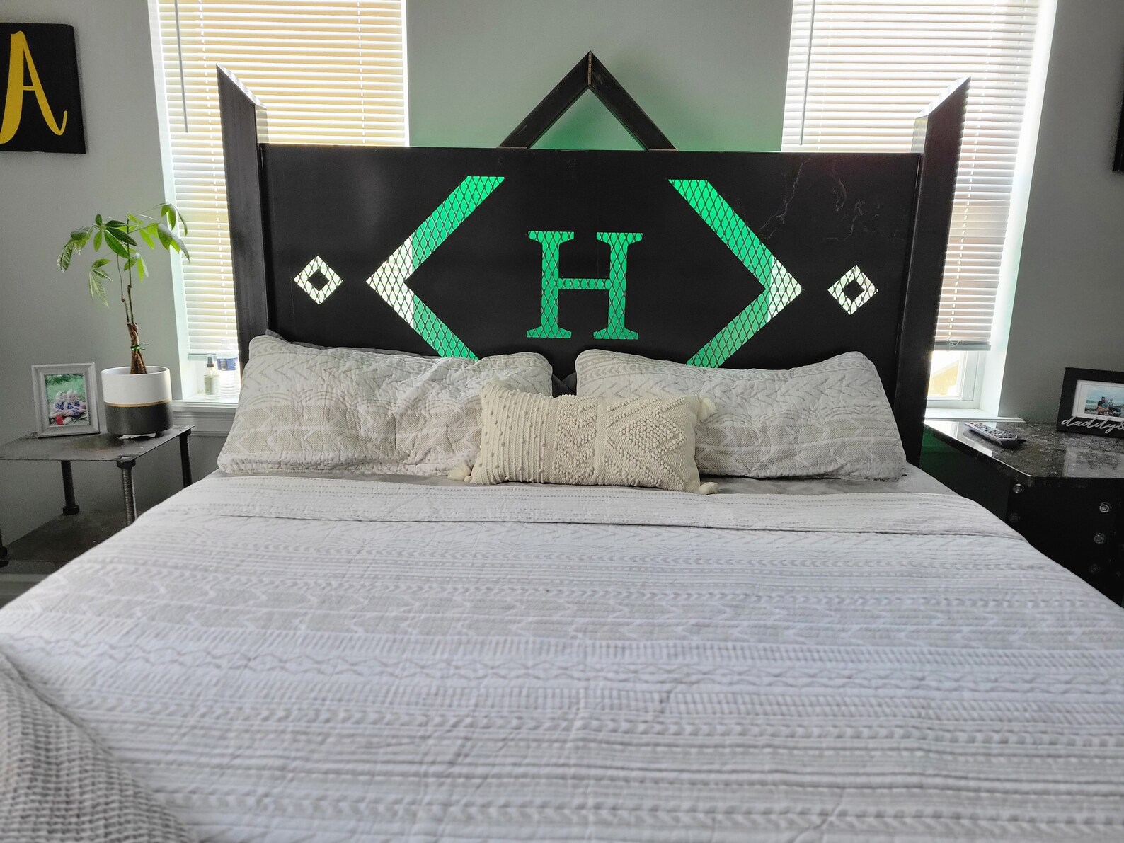 King Size Monogram Steel Bedframe and Headboard - Etsy