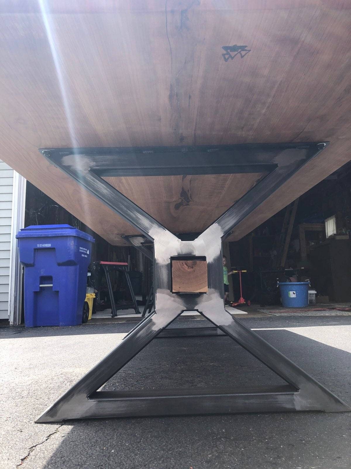 X-frame Center Beam Steel Table Legs 3x2 Steel | Etsy