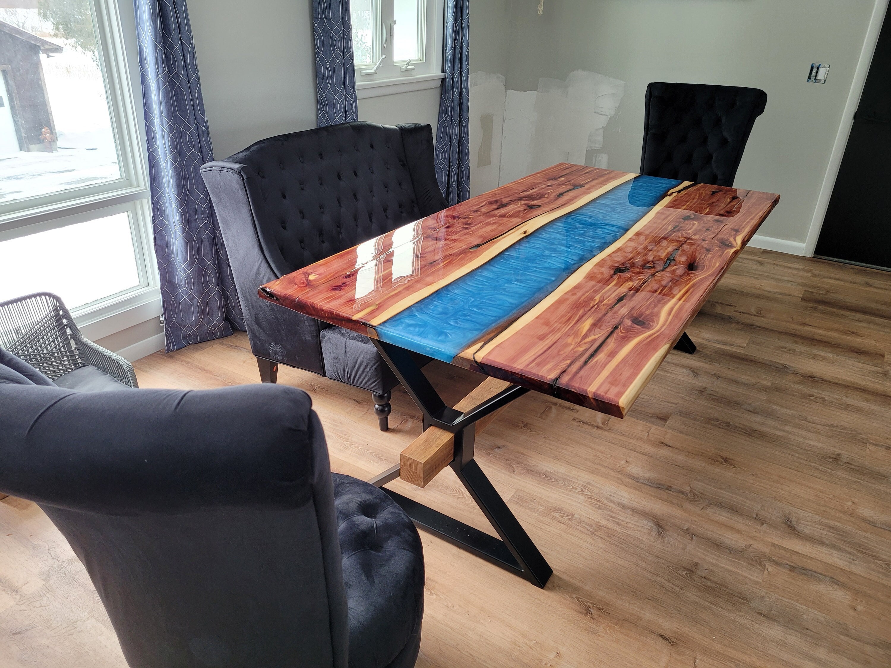 Custom Epoxy River Tables With Steel Bases MADE IN USA - Etsy