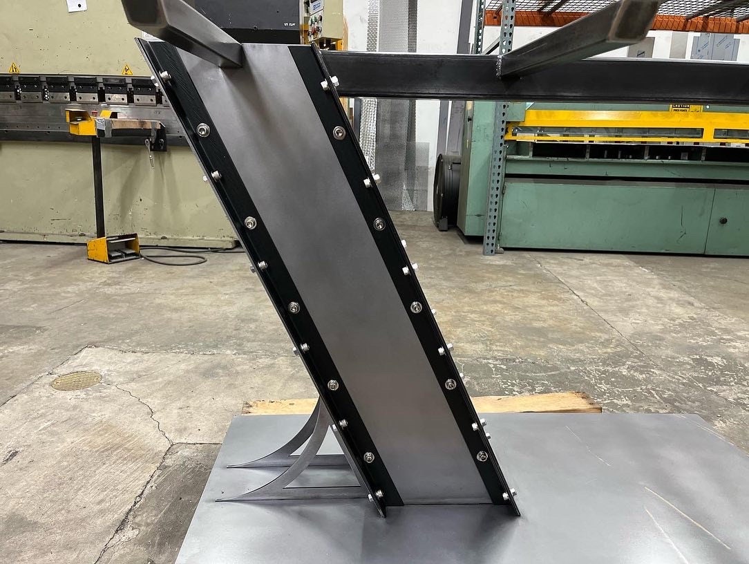 Industrial Style Steel Cantilever Table Base — Hamlin Welding & Fabricating