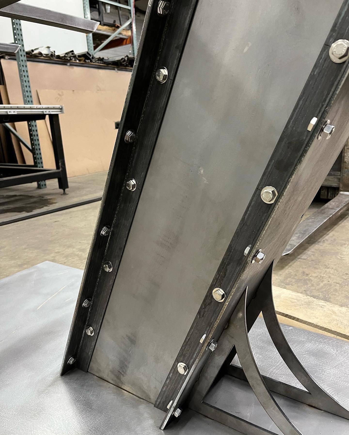 Industrial Style Steel Cantilever Table Base — Hamlin Welding & Fabricating