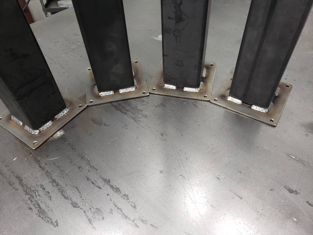 Straight Steel Tubing Tables Legs With Leveling Feet Made to Order 1x1 ...