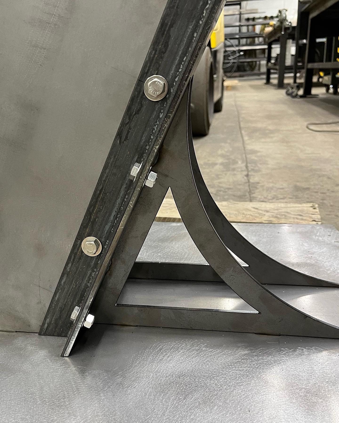 Industrial Style Steel Cantilever Table Base — Hamlin Welding & Fabricating