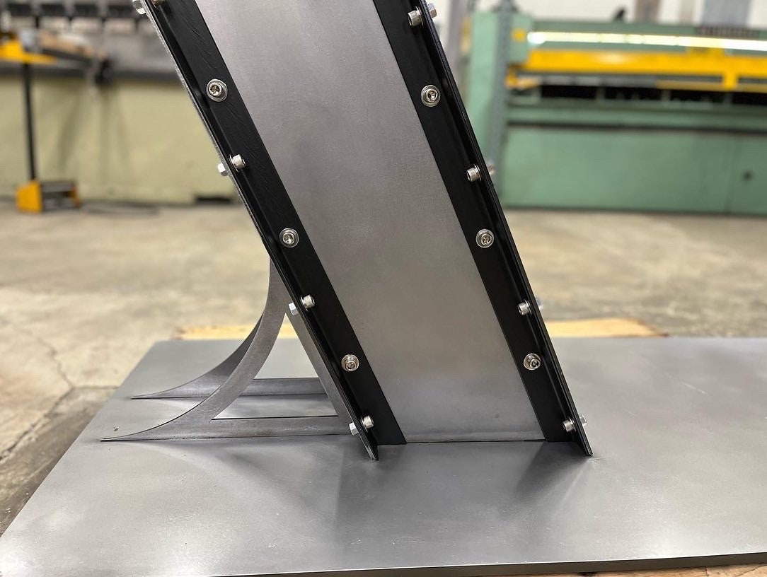 Industrial Style Steel Cantilever Table Base — Hamlin Welding & Fabricating