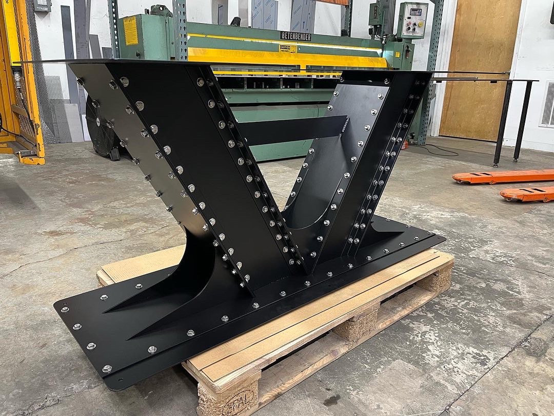 V Shape Industrial I-beam Style Steel Table Base 58" Long X 30" Wide X ...