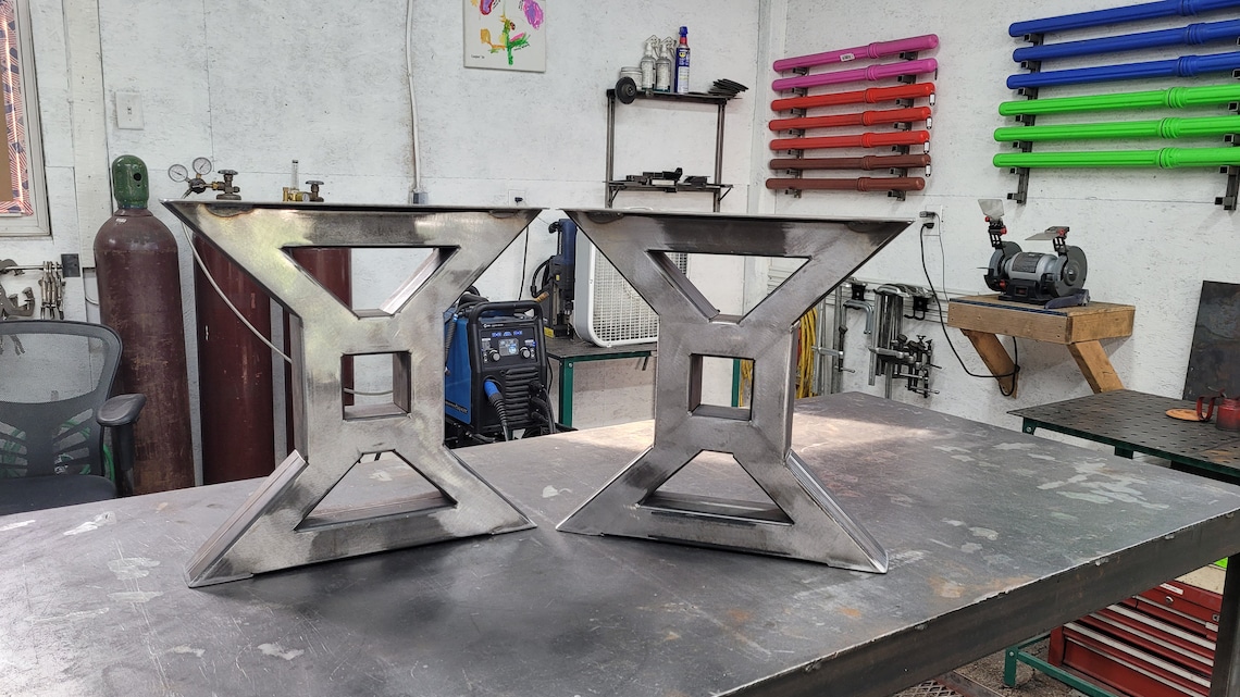 X-frame Center Beam Steel Table Legs 3x2 Steel | Etsy