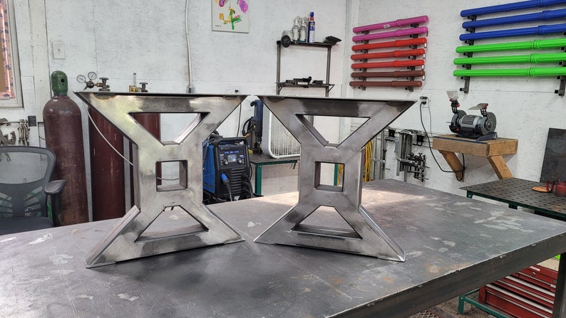 X-frame Center Beam Steel Table Legs 3x2 Steel | Etsy