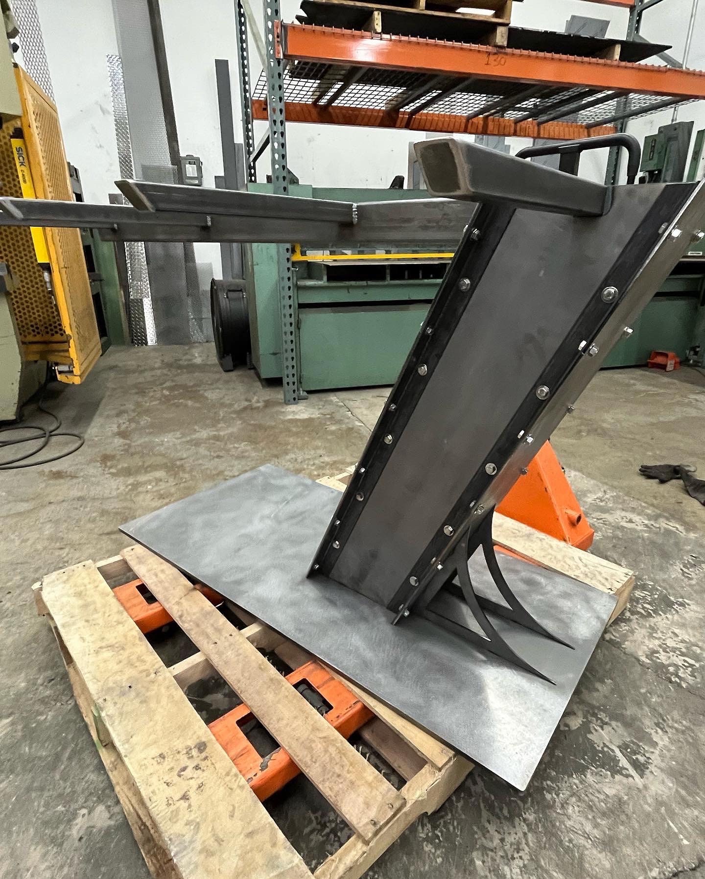 Industrial Style Steel Cantilever Table Base — Hamlin Welding & Fabricating