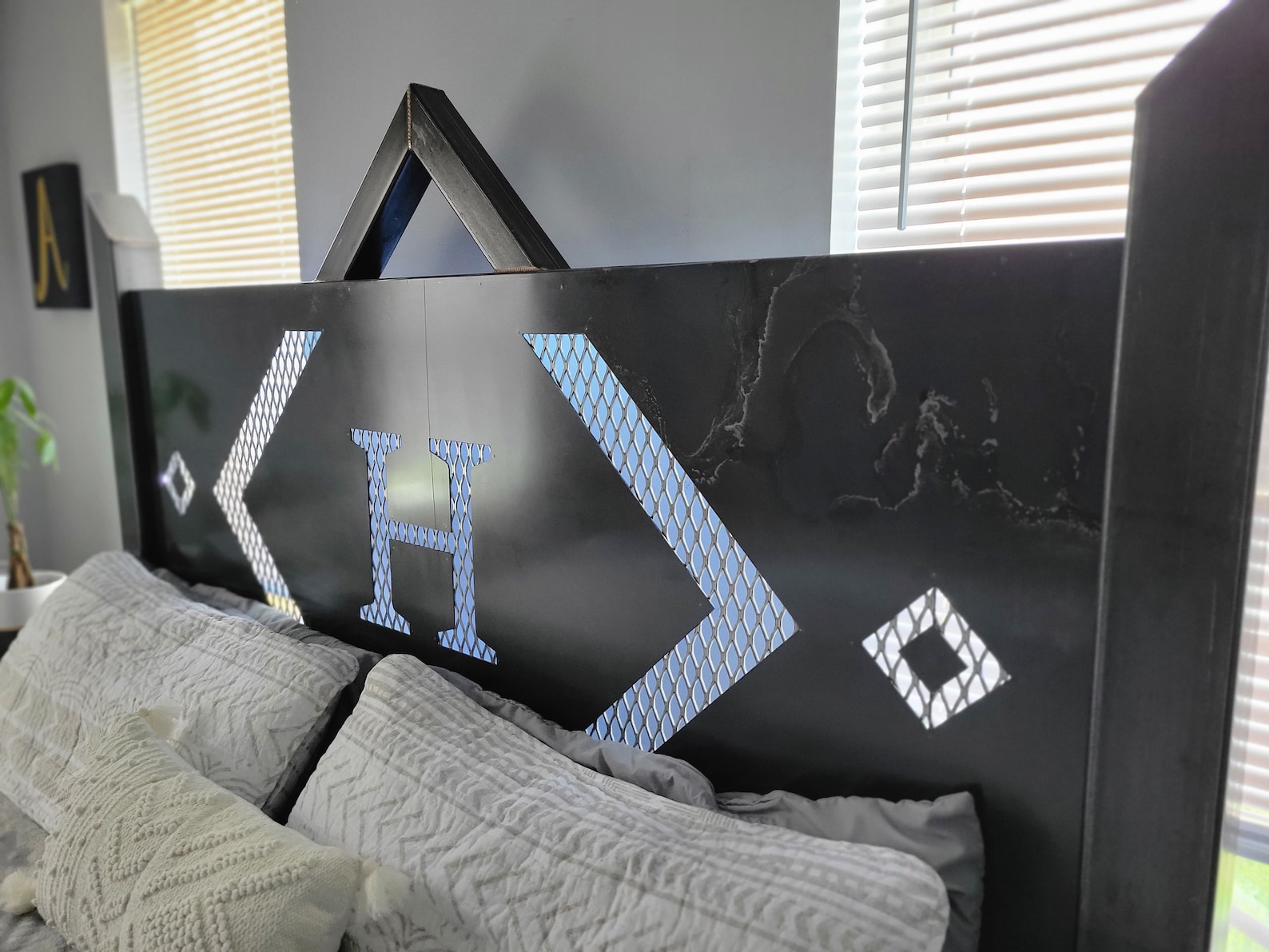 King Size Monogram Steel Bedframe and Headboard - Etsy