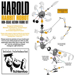 Harold the Rabbit Robot - 3D Printable Action Figure Model Kit (files ...