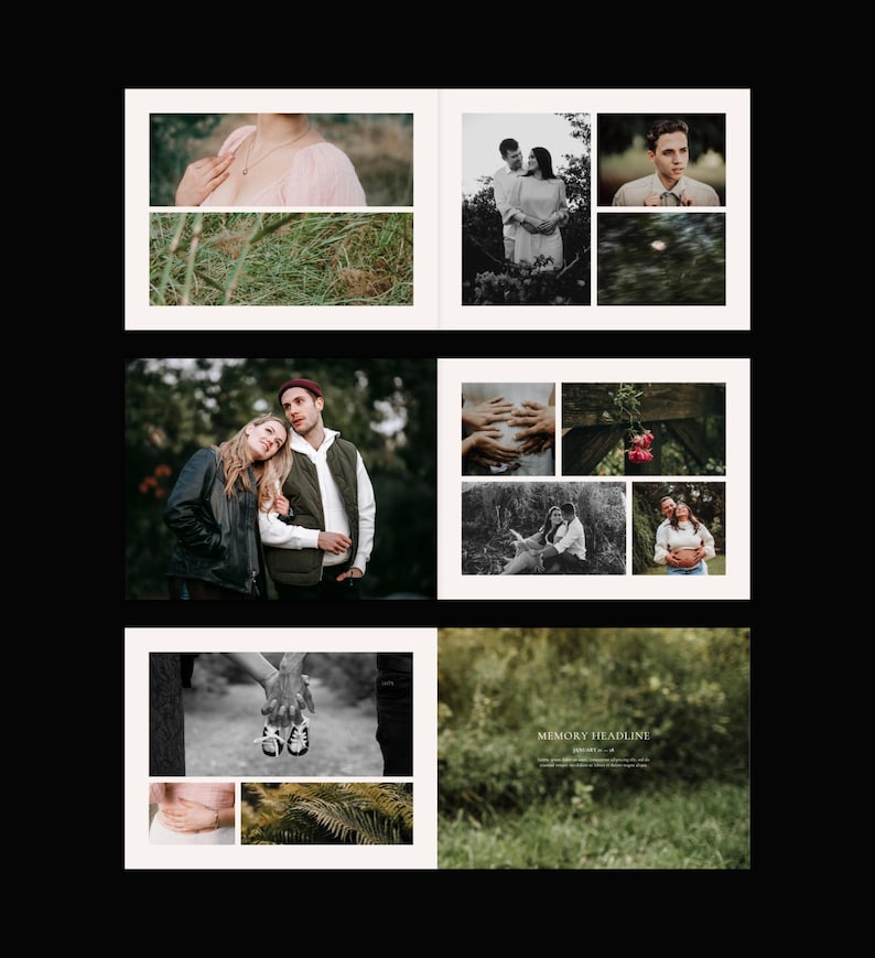 DIY Photo Album Canva Template: Personalized Coffee Table Book (11x8.5 ...